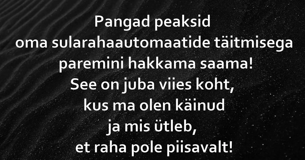 Pangad peaksid oma sularahaautomaatide täitmisega paremini hakkama saama!