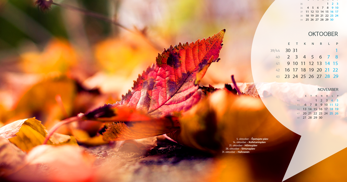 Oktoobrikuu kalender