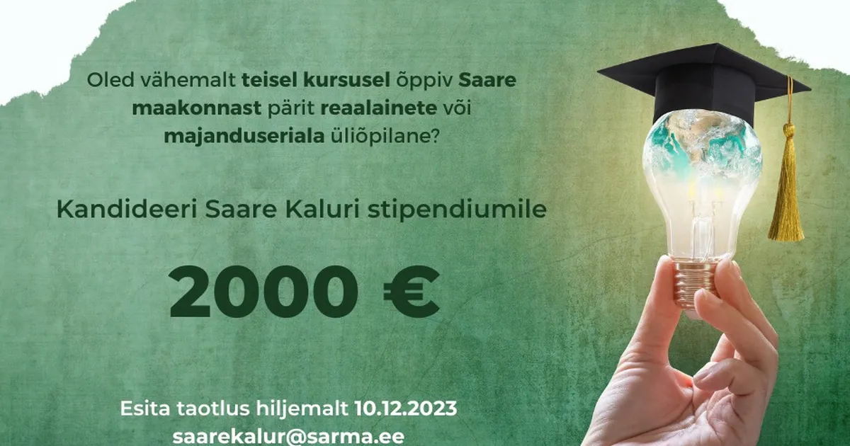 Kandideeri Saare Kaluri stipendiumile