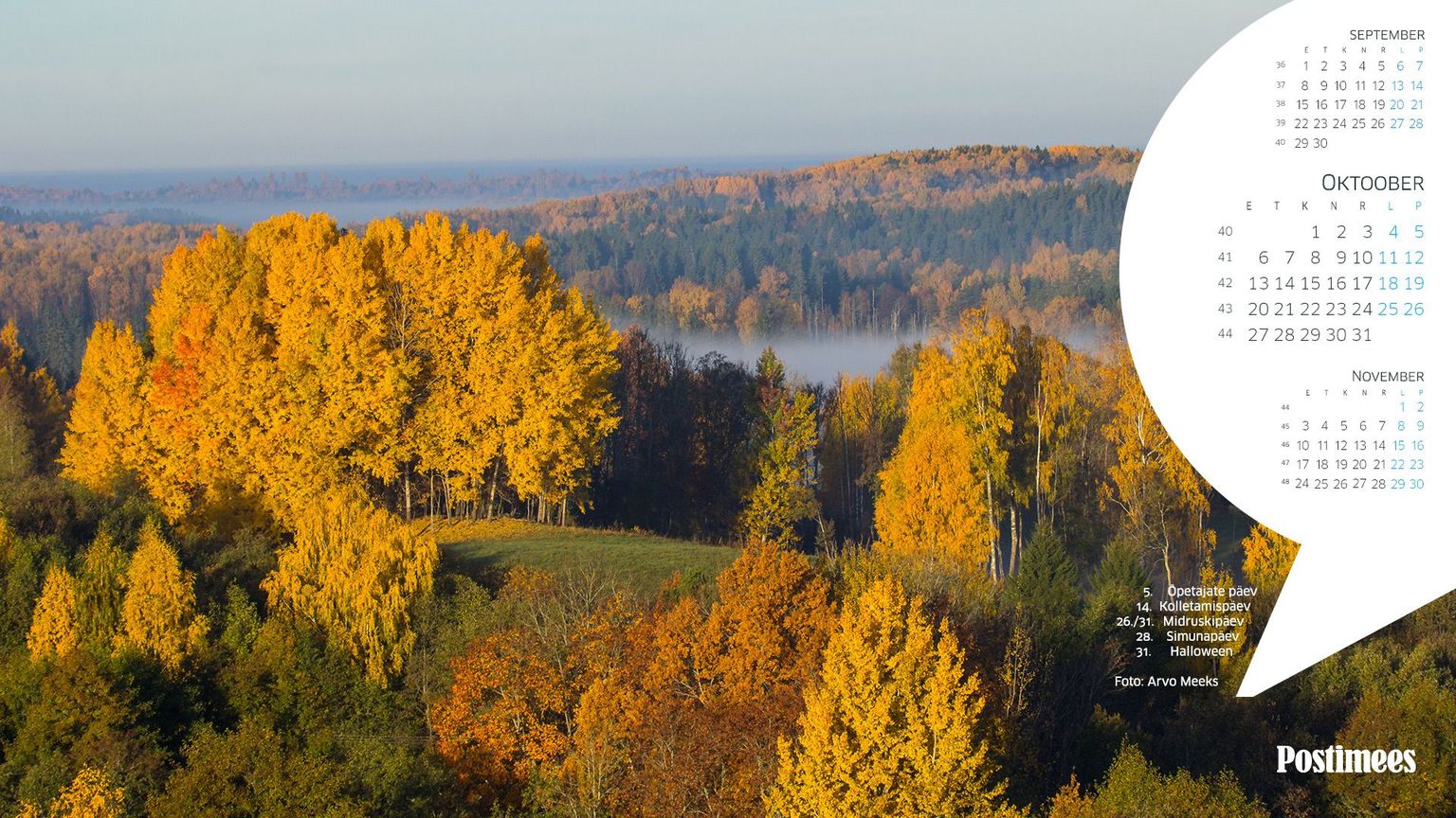 Oktoobri kalender - Kalender - Postimees: Värsked uudised Eestist ja ...