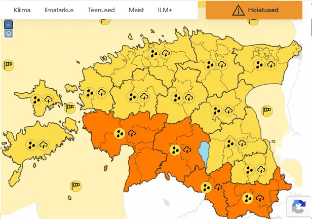 TORMIHOIATUS! Eestit räsib paduvihm ja tugevad tuuleiilid. Valgakas ...