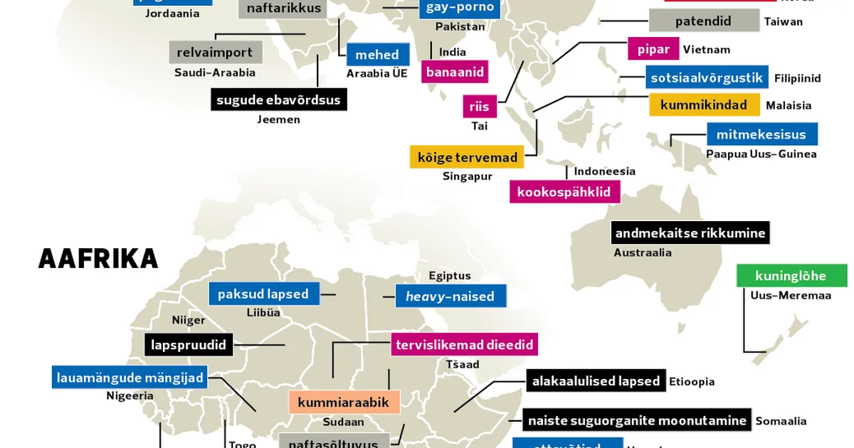 Kaart: milles on maailma riigid kõige-kõigemad?