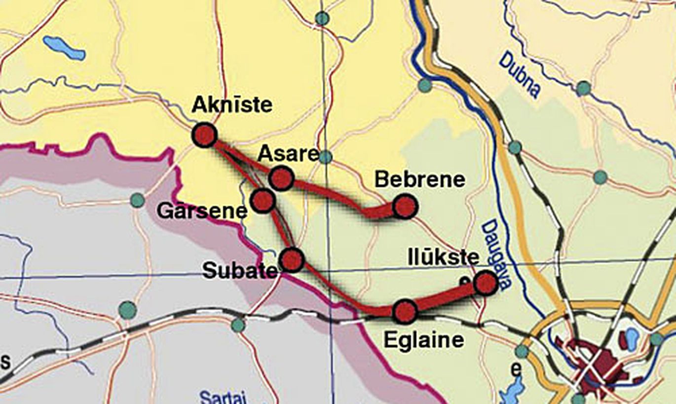 Ilūkste–Eglaine–Subate–Gārsene–Aknīste–Bebrene - Tūrisms - Brīvbrīdis ...