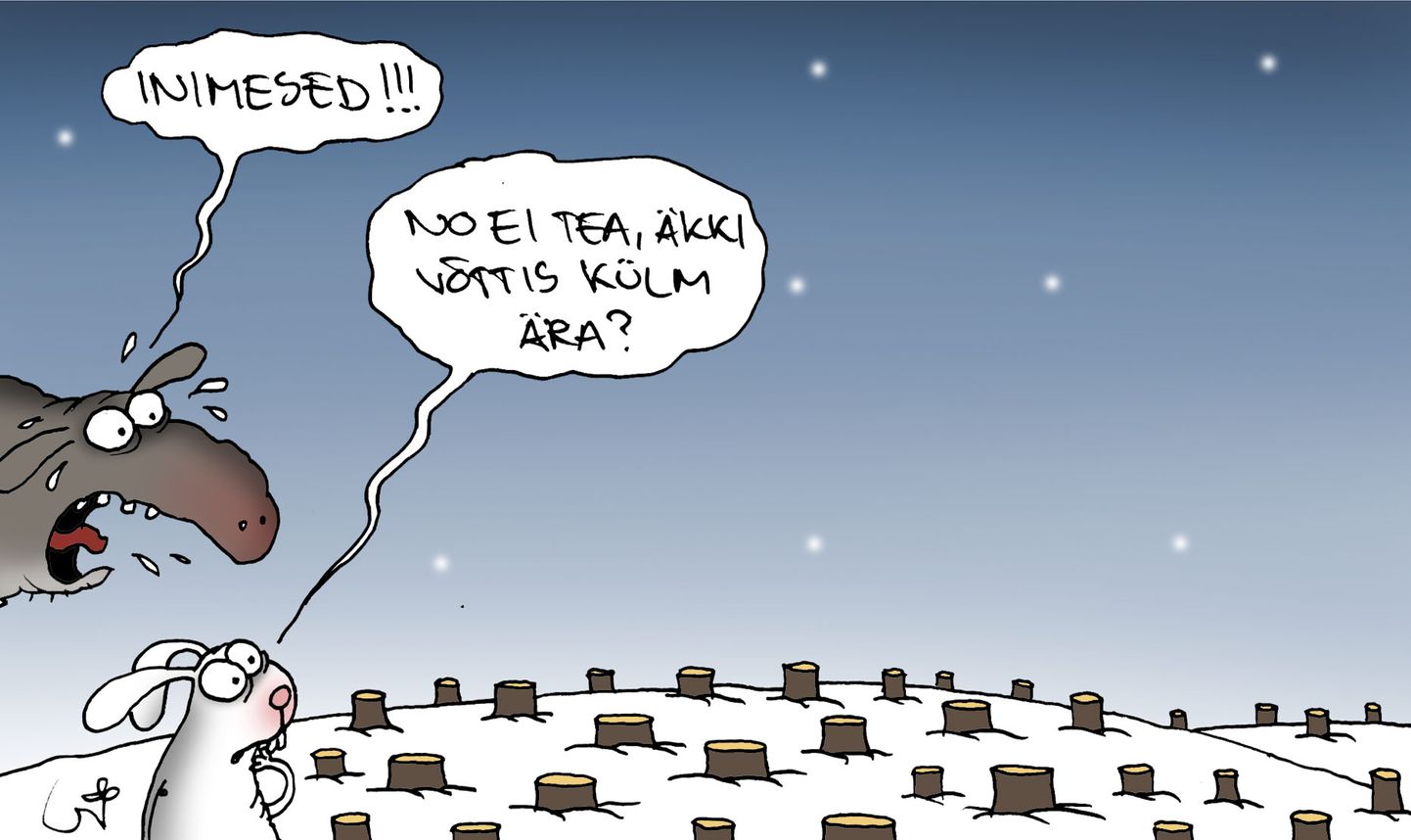 URMAS NEMVALTS Päeva karikatuur: külm võttis võimust