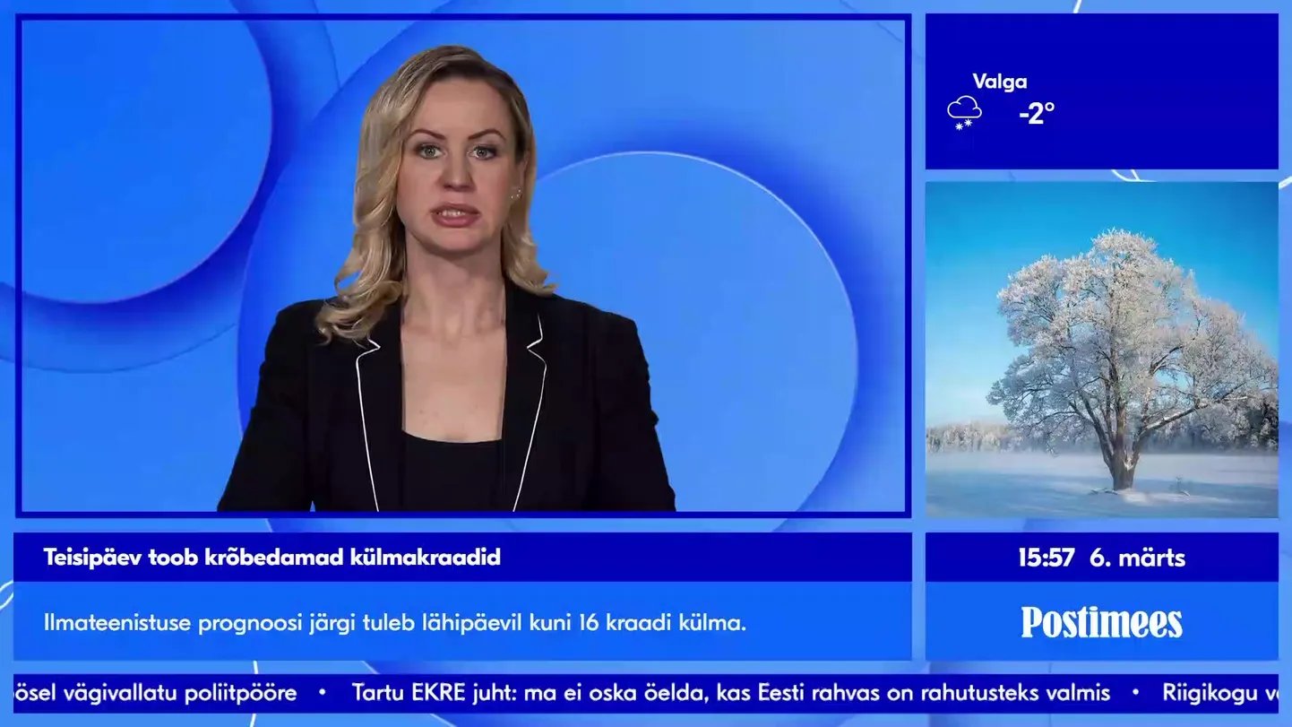 POSTIMEHE TELEUUDISED Teisipäev toob krõbedad külmakraadid